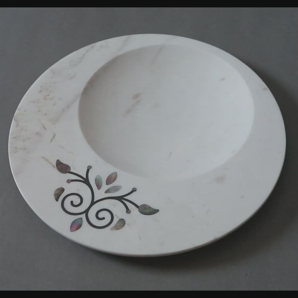 Round Serving Platter with Mother of Pearl Inlay – ORVI