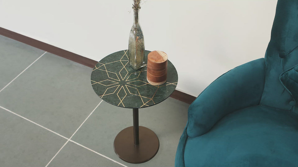 Marble Coffee Table with Brass Inlay – ORVI