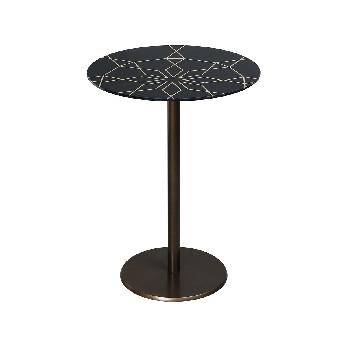 Accent Table with Brass Inlay – ORVI