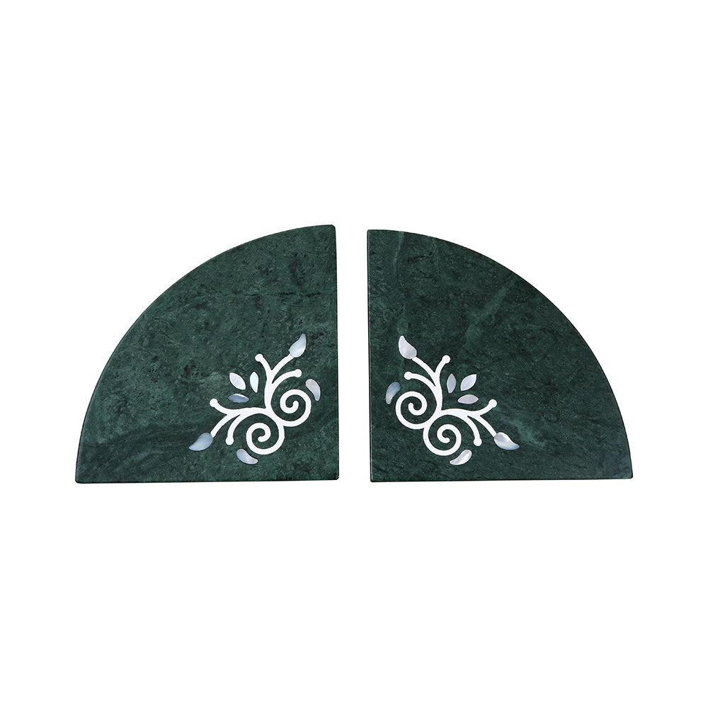 Marble Bookends with Mother of Pearl Inlay – ORVI