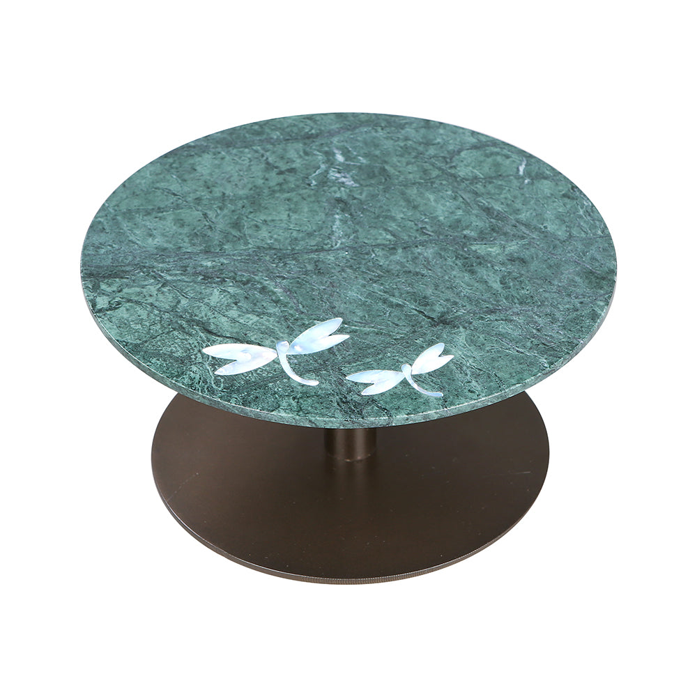 Green Marble Cake Stand with Mother of Pearl Inlay – ORVI