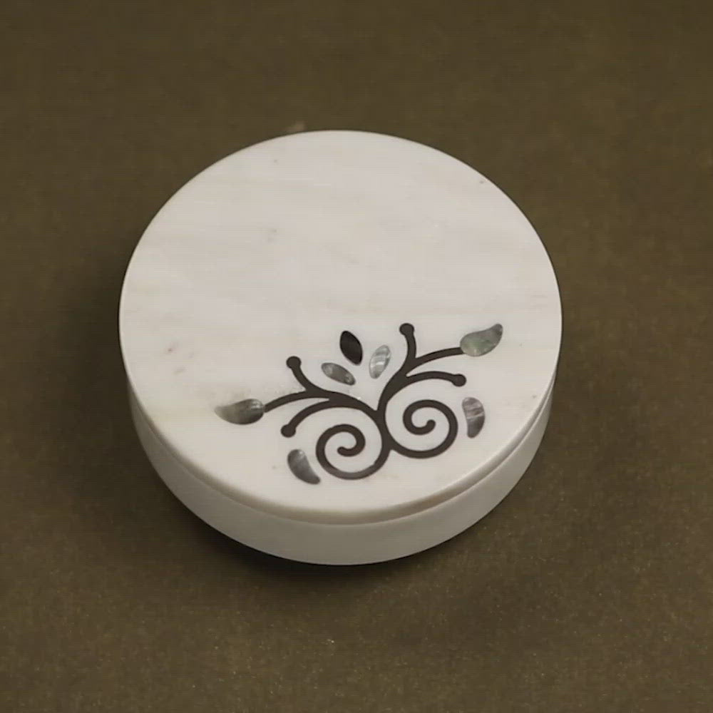 Marble Trinket Box with Mother of Pearl Inlay – ORVI